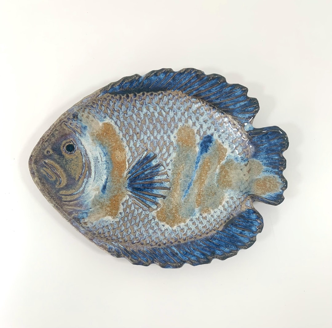 Art Pottery Ceramic Fish Vintage Handmade Decorative Fish Plate Dish - Etsy