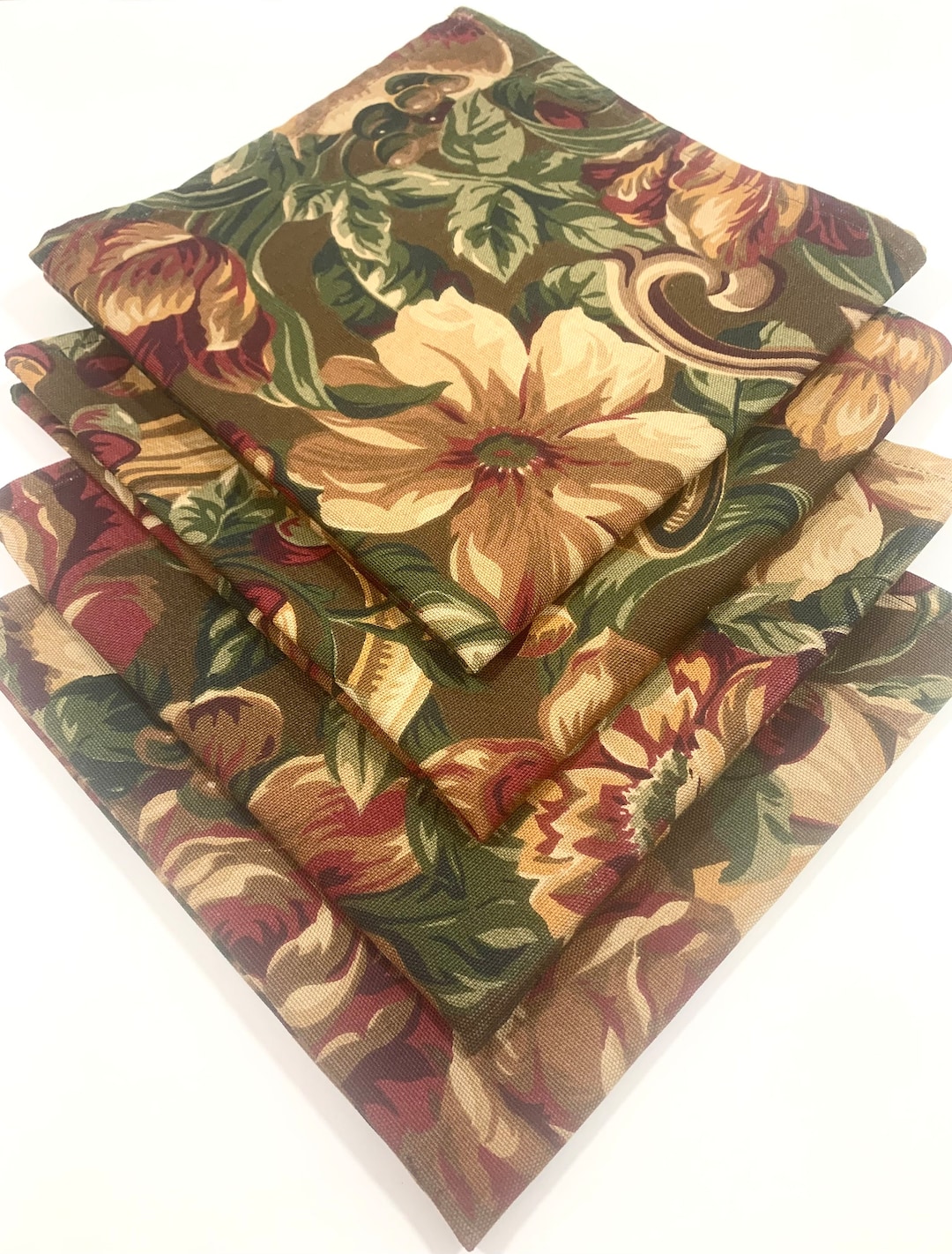 Ralph Lauren Floral Napkins Vintage Cliffwoods Fall Colors Floral Cloth ...