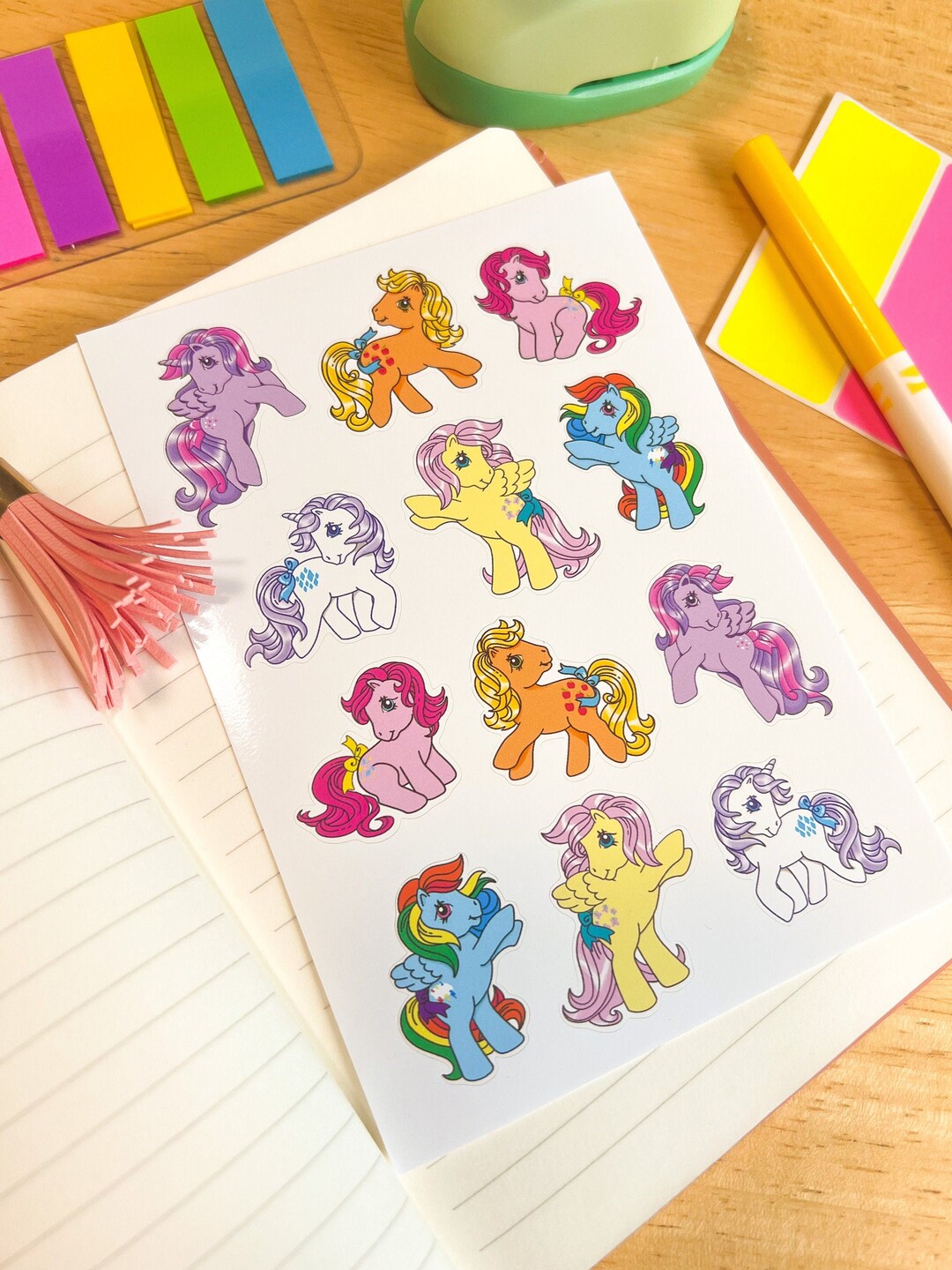 My Little Pony Friends G1 Sticker Sheet Cute Stationery - Etsy