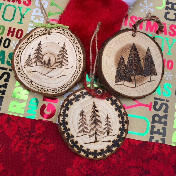 Wood Burning Christmas Ornaments - Etsy