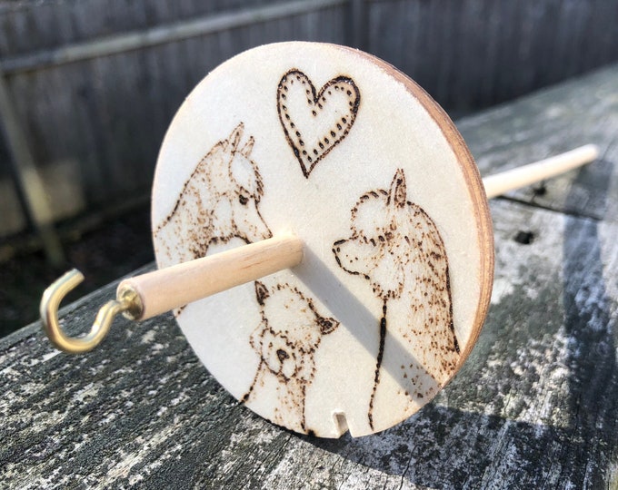 Drop Spindle, Wooden Drop Spindle, Top Whorl Drop Spindle, Fiber Art ...