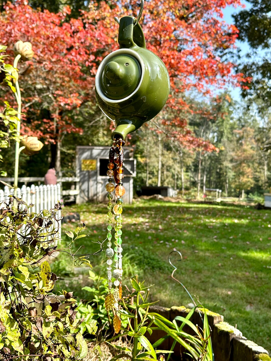 Teapot Outdoor Garden Yard Patio Deck Beaded Suncatcher, Art, Gift for ...