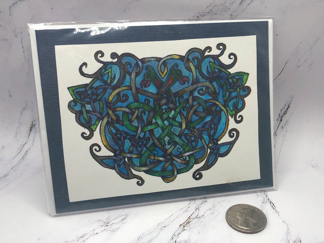 Note Card Celtic Print St Patrick's Day Irish Knotwork, Original Design ...