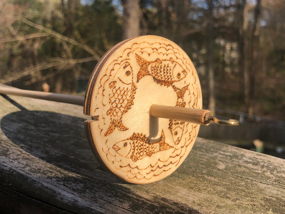 Drop Spindle, Wooden Drop Spindle, Top Whorl Drop Spindle, Fiber Art ...