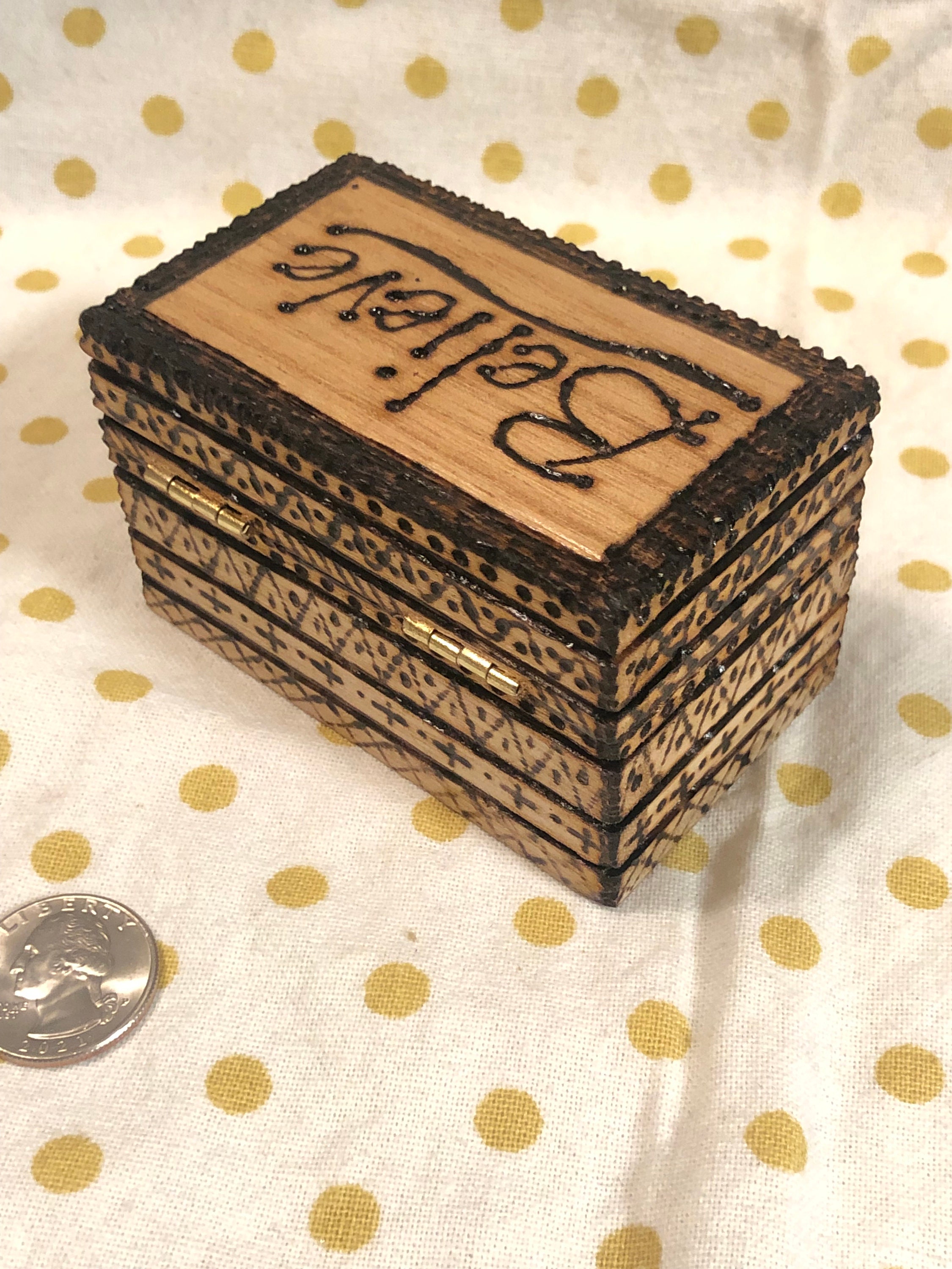 Trinket Box, Treasure Box, Prayer Box, Pyrography, Wood Burned Box ...