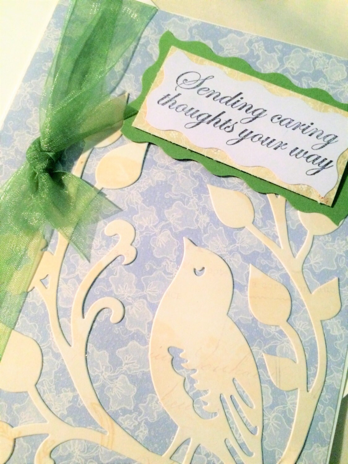 Caring Thoughts Sympathy Scrapbook Blank Inside Card Well - Etsy