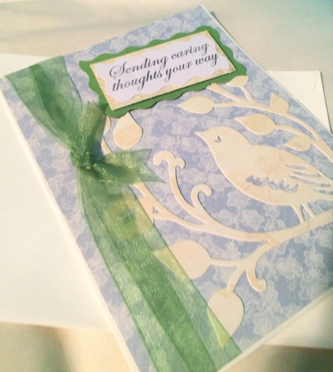 Caring Thoughts Sympathy Scrapbook Blank Inside Card Well - Etsy
