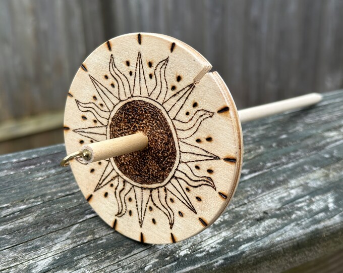 Top Whorl Drop Spindle Wooden, One of a Kind Fiber Art Yarn Spinning ...