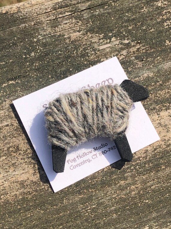 Sheep Pin Wool Pin Wool Wrapped Sheep Pin Lapel Pin | Etsy