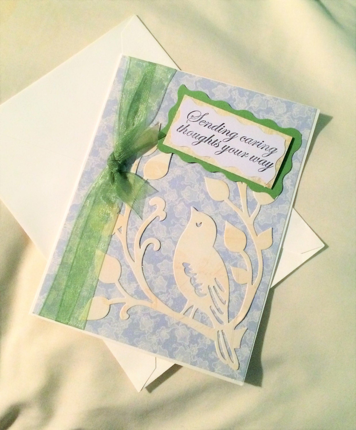 Caring Thoughts Sympathy Scrapbook Blank Inside Card Well - Etsy