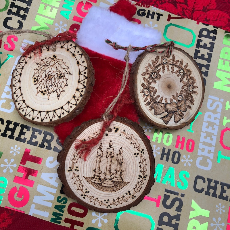 Wood Burning Ornaments - Etsy