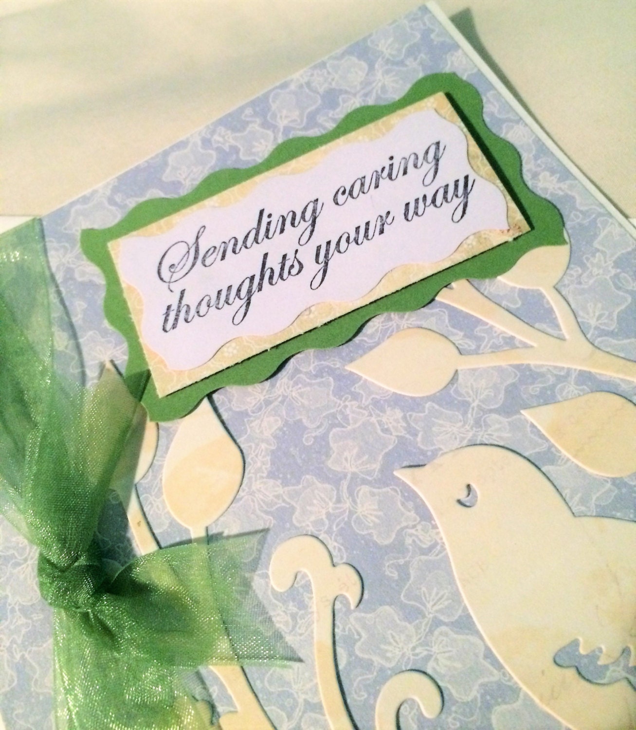 Caring Thoughts Sympathy Scrapbook Blank Inside Card Well - Etsy