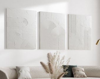 Waves | White Abstract Painting White 3D Textured Painting White 3D ...