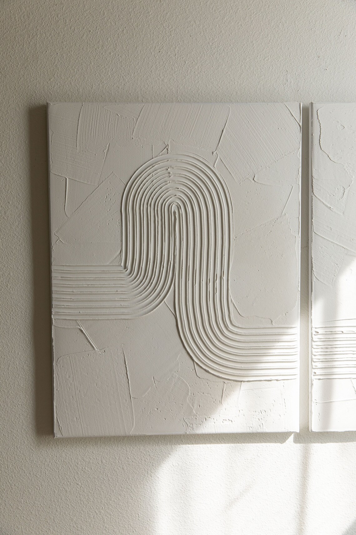 2 PIECE Canvas Textured Art Plaster Art 3d Wall Art - Etsy