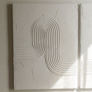 2 PIECE Canvas Textured Art, Plaster Art, 3d Wall Art, Minimalist Home ...