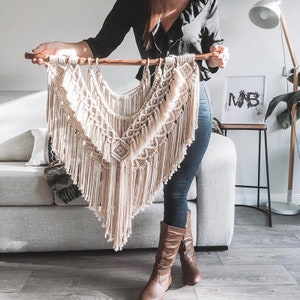 Bohemian Macrame Tapestry Wall Hanging, Modern Macrame Yarn Woven ...