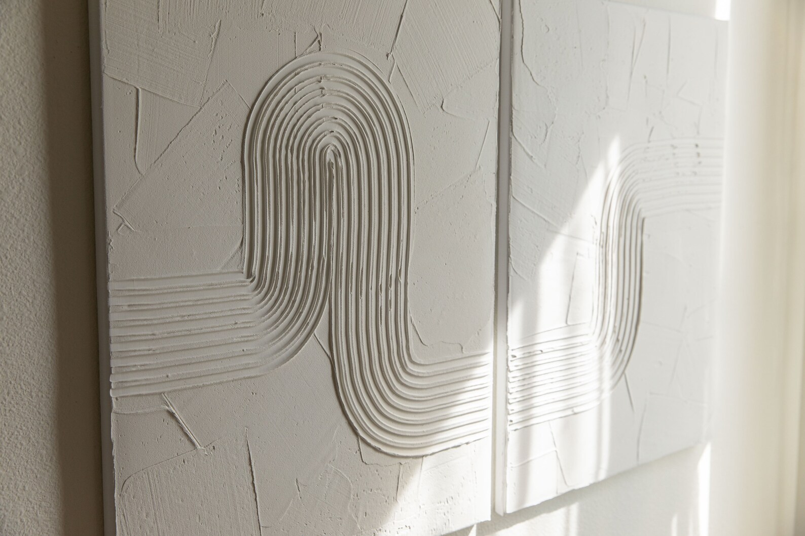 2 PIECE Canvas Textured Art Plaster Art 3d Wall Art - Etsy