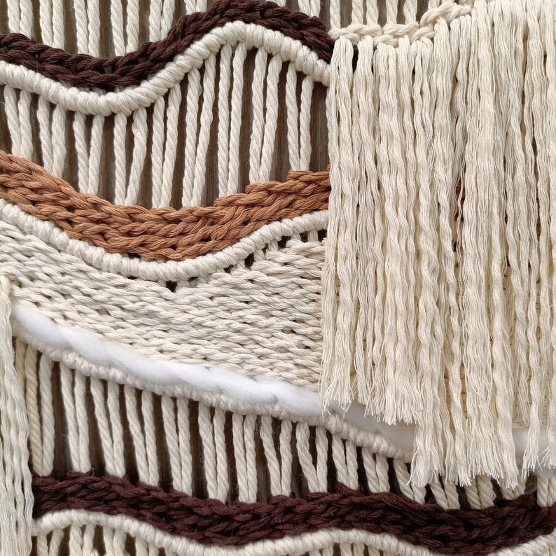 Bohemian Macrame Tapestry Wall Hanging, Modern Large Macrame Yarn Woven ...