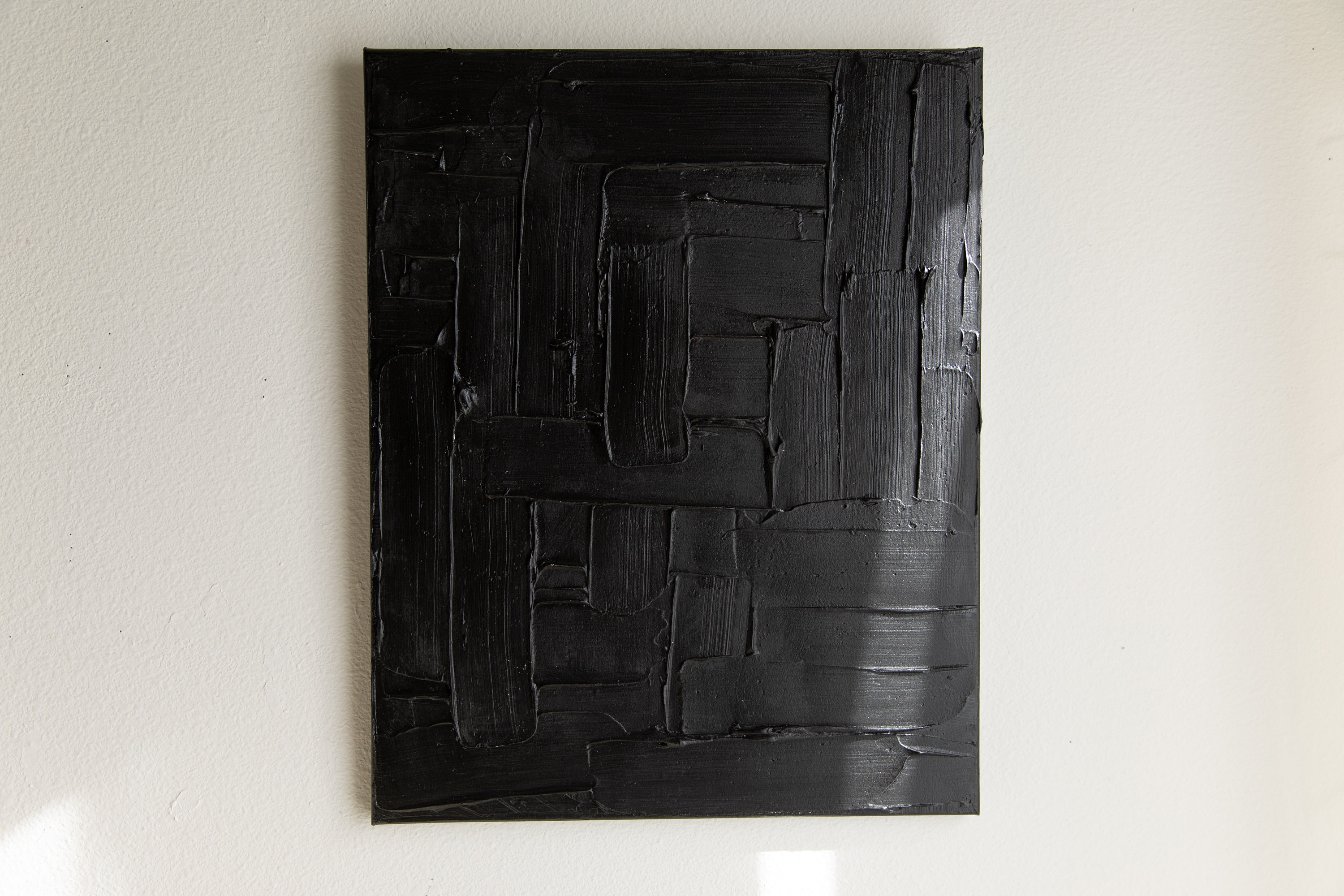 Black Textured Canvas Wall Art Abstract Black Wall Decor - Etsy