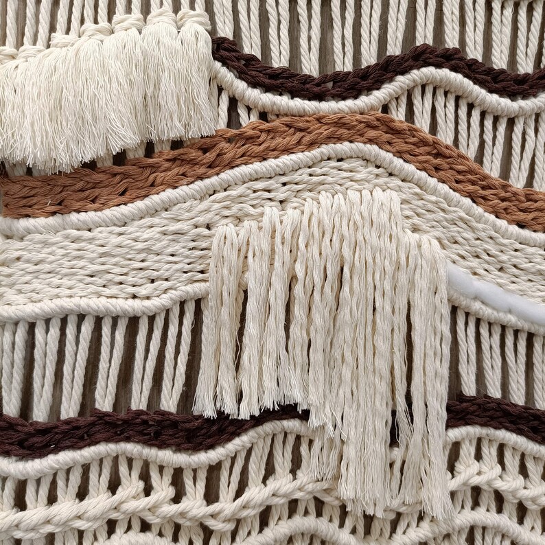 Bohemian Macrame Tapestry Wall Hanging, Modern Large Macrame Yarn Woven ...