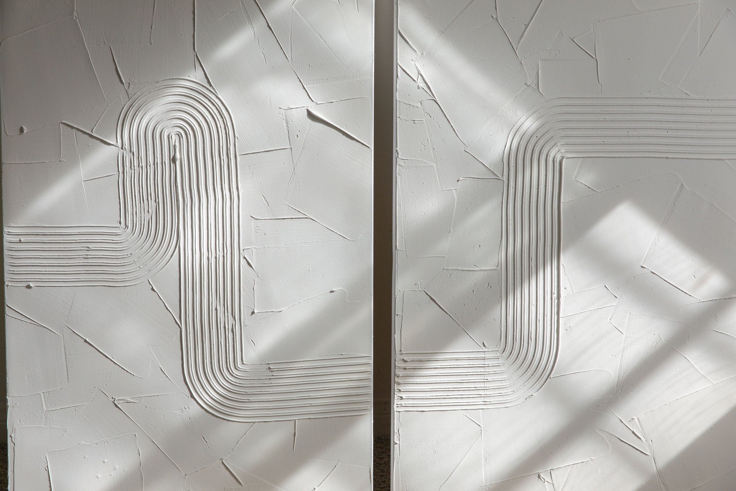 2 PIECE Canvas Textured Art Plaster Art 3d Wall Art - Etsy