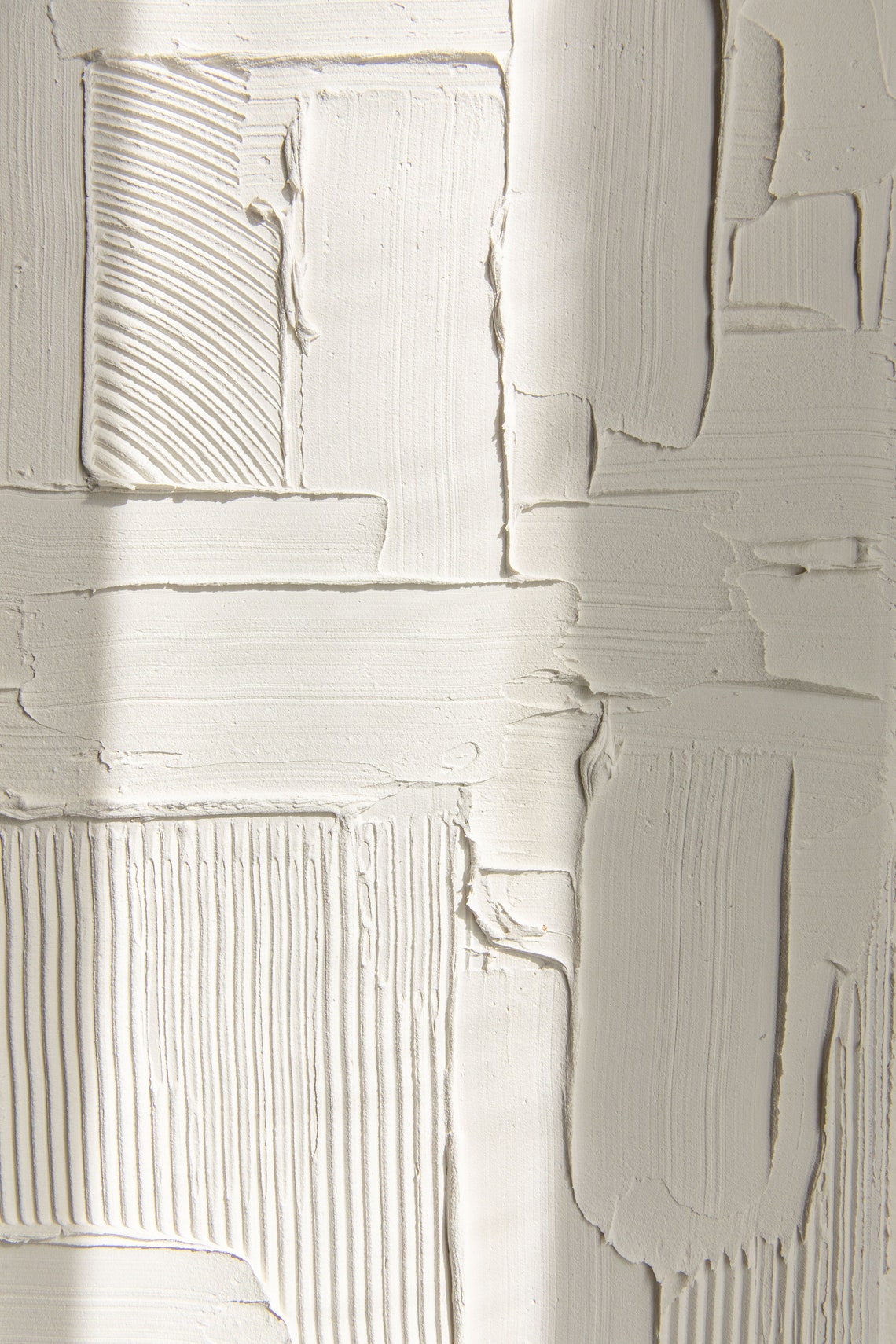 White Textured Canvas Wall Art Abstract White Wall Decor - Etsy