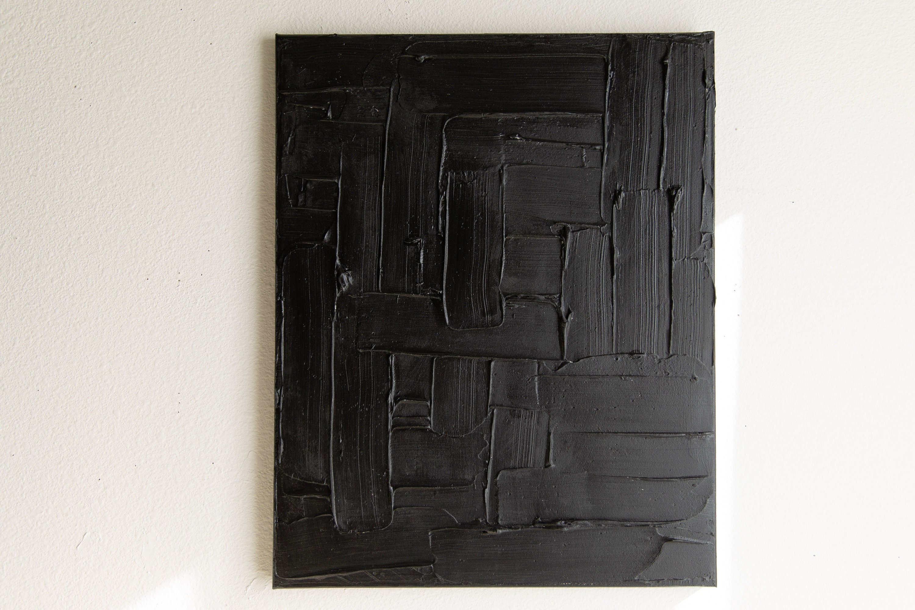 Black Textured Canvas Wall Art Abstract Black Wall Decor - Etsy