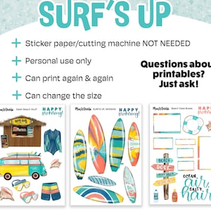 PRINTABLE: SURF'S UP Trio (3 Files) Summer, Surfing, Ocean Beach Bum ...