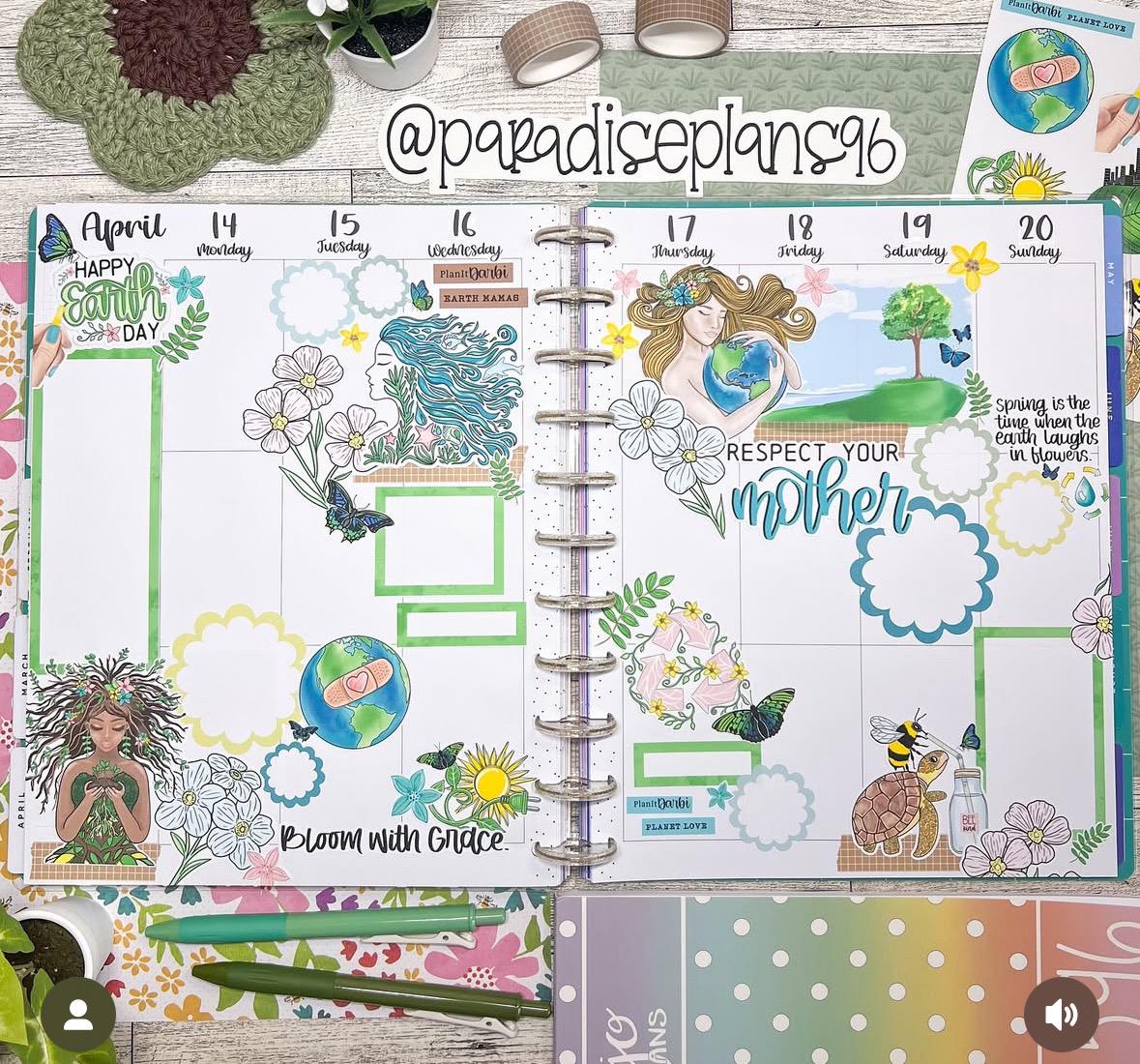 Printable Stickers: PLANET Love - EARTH MAMA Duo (2 Pngs), Planet Earth ...