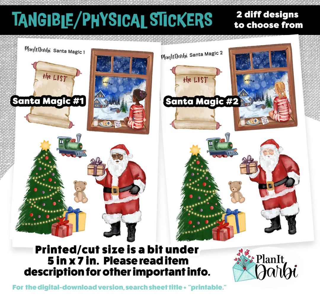 TANGIBLE Planner Stickers: Santa Magic Hand-drawn Christmas Stickers 2 ...