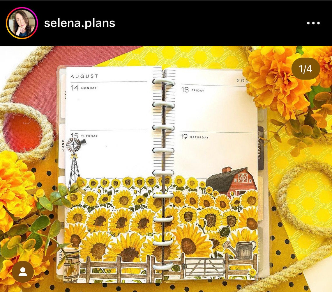 Printable Stickers: SUNFLOWER BLISS Fall Floral Arrangement Stickers ...