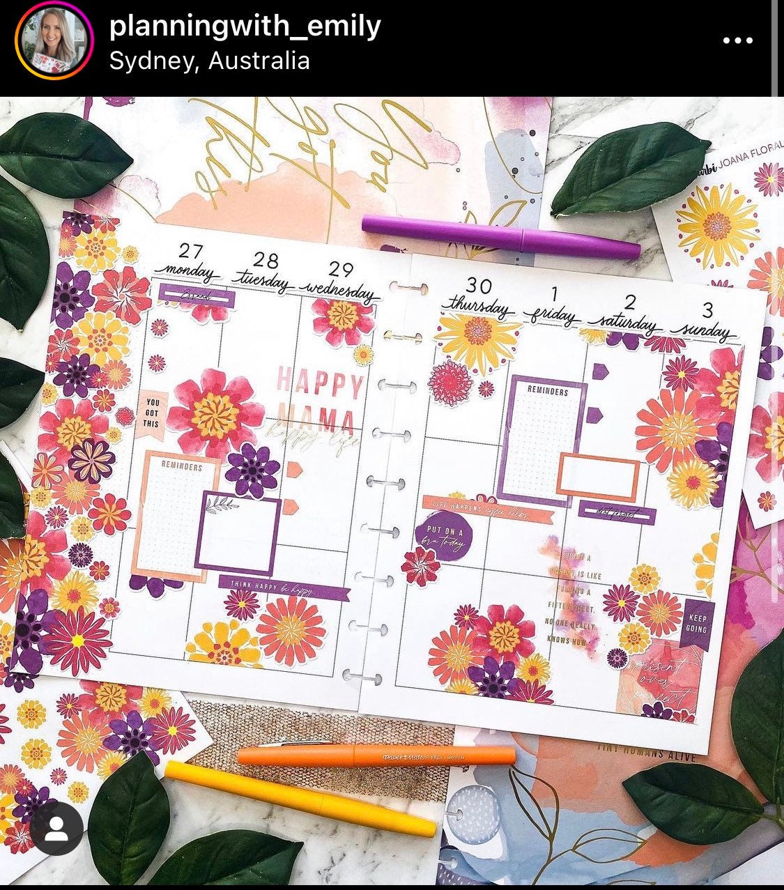 PRINTABLE: JOANA FLORALS set of 2 Sheets Pink Magenta Purple - Etsy