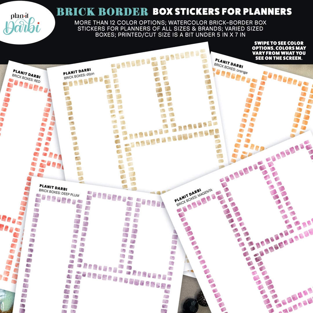 Tangible: BOX BRICK Border Watercolor Varied Sized Box - Etsy