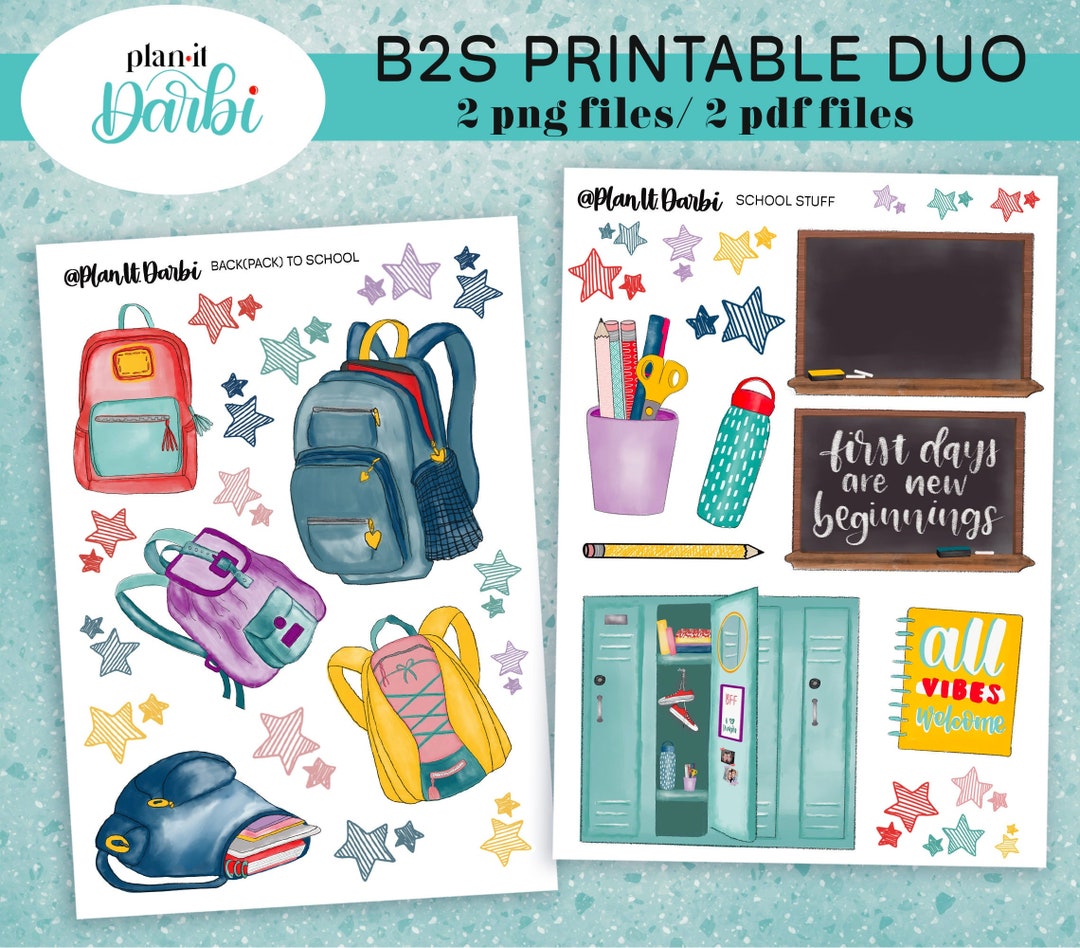 Bts BACKPACK to SCHOOL Stuff Duo (two Sheets) Student Teacher Lockers ...