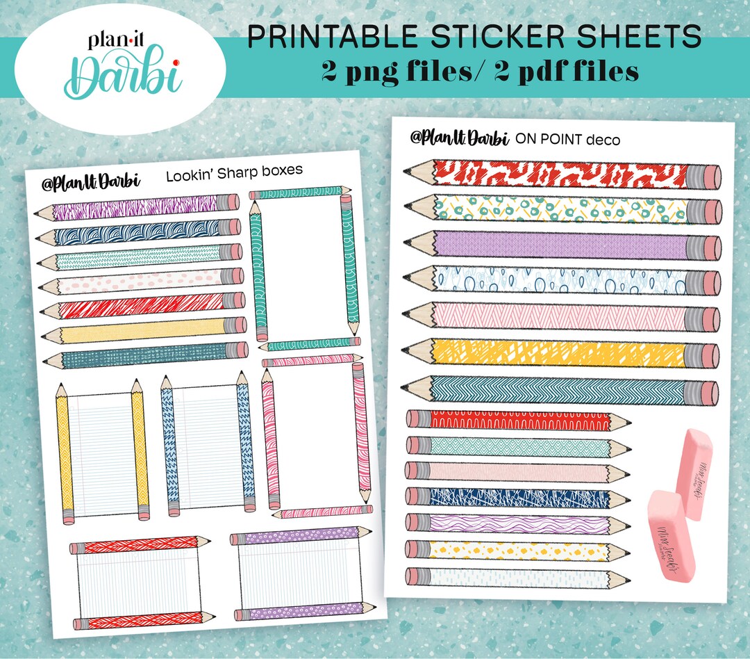 Printable: BTS PENCILS Duo two Sheets Back to School Theme Clip Art ...