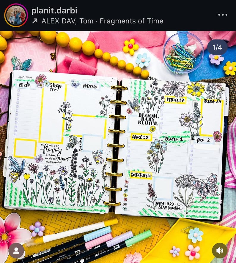 Printable Planner Stickers: Rosalina Butterfly Garden, Butterflies ...