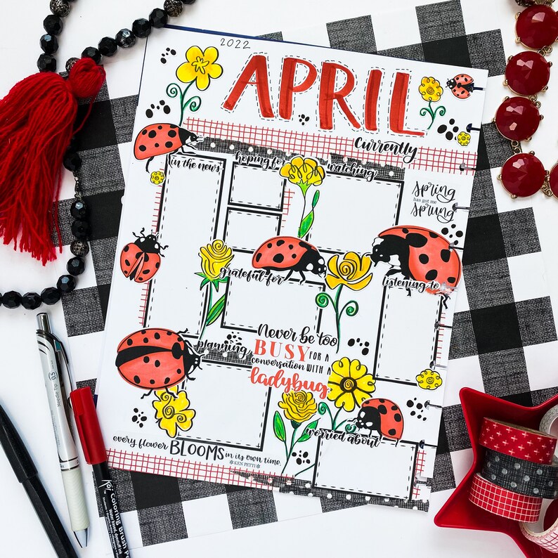 Printable: LADYBUGS Black and Red Dotted Cute Bugs Planner - Etsy