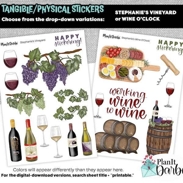 Wine Themed Stickers - Etsy