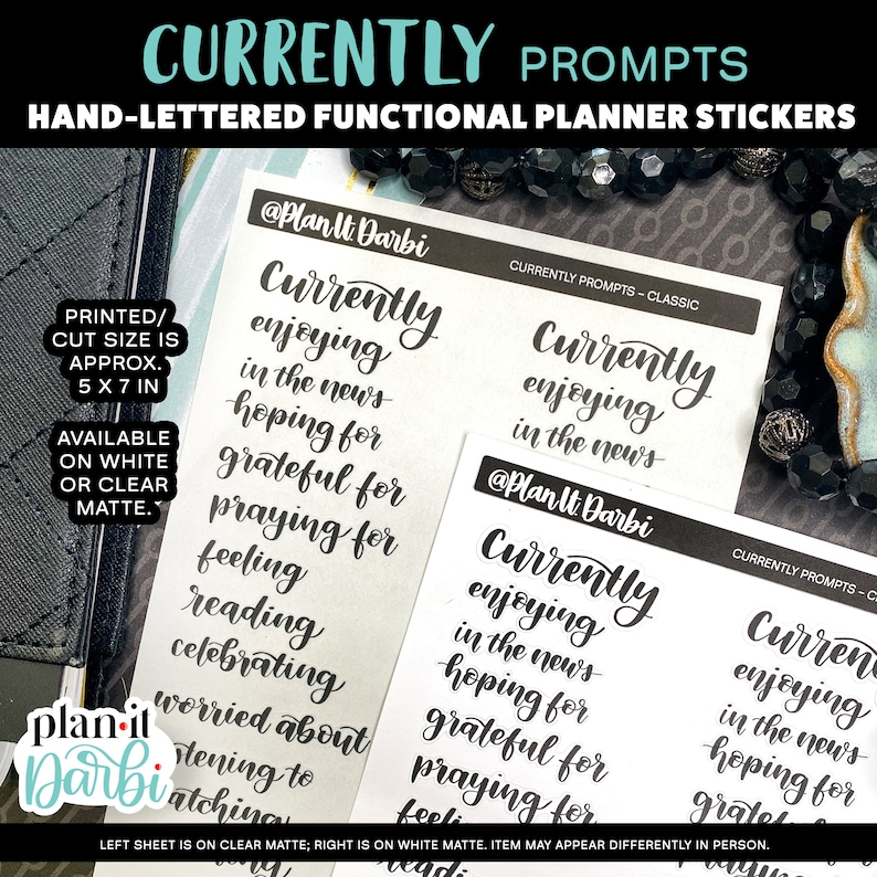 Tangible: HAND-LETTERED CURRENTLY Prompts Memory-keeping - Etsy