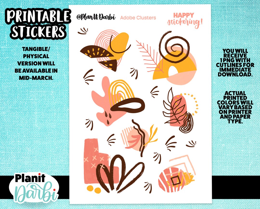 PRINTABLE: Adobe Clusters -abstract Warm Earthy Boho, Colorful Journal ...