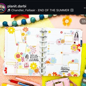 Printable Planner Stickers: Set of 3 Dar-blooms Dopamine Flower ...