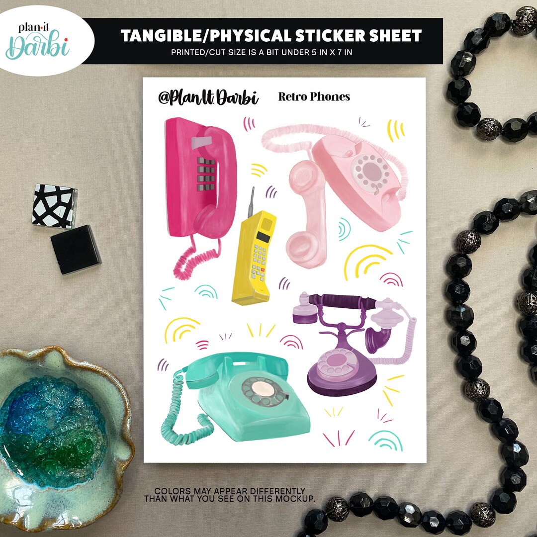 Tangible: RETRO PHONE Pop Culture, Telephone, Vintage, 90s Fun Stickers ...