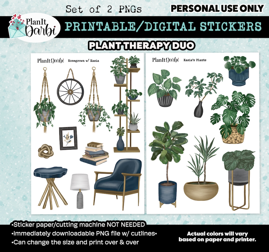 Printable Planner Stickers: Kasia PLANT LOVER Stickers - Set of 2 ...