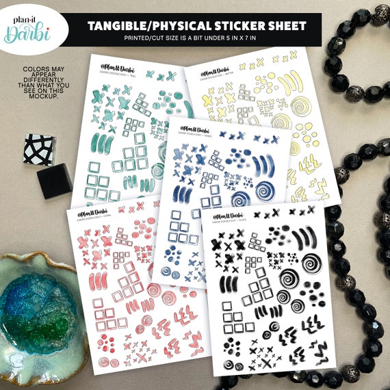 Tangible: CASSIE DOODLE Cluster Stickers Layering Abstract - Etsy