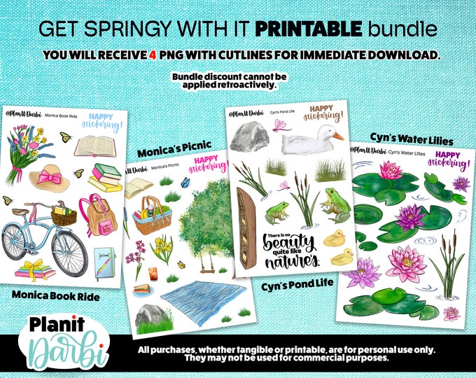 Printable: SPRINGY Bundle of 4 - Cyn's Pond Life, Water Lilies + Monica ...