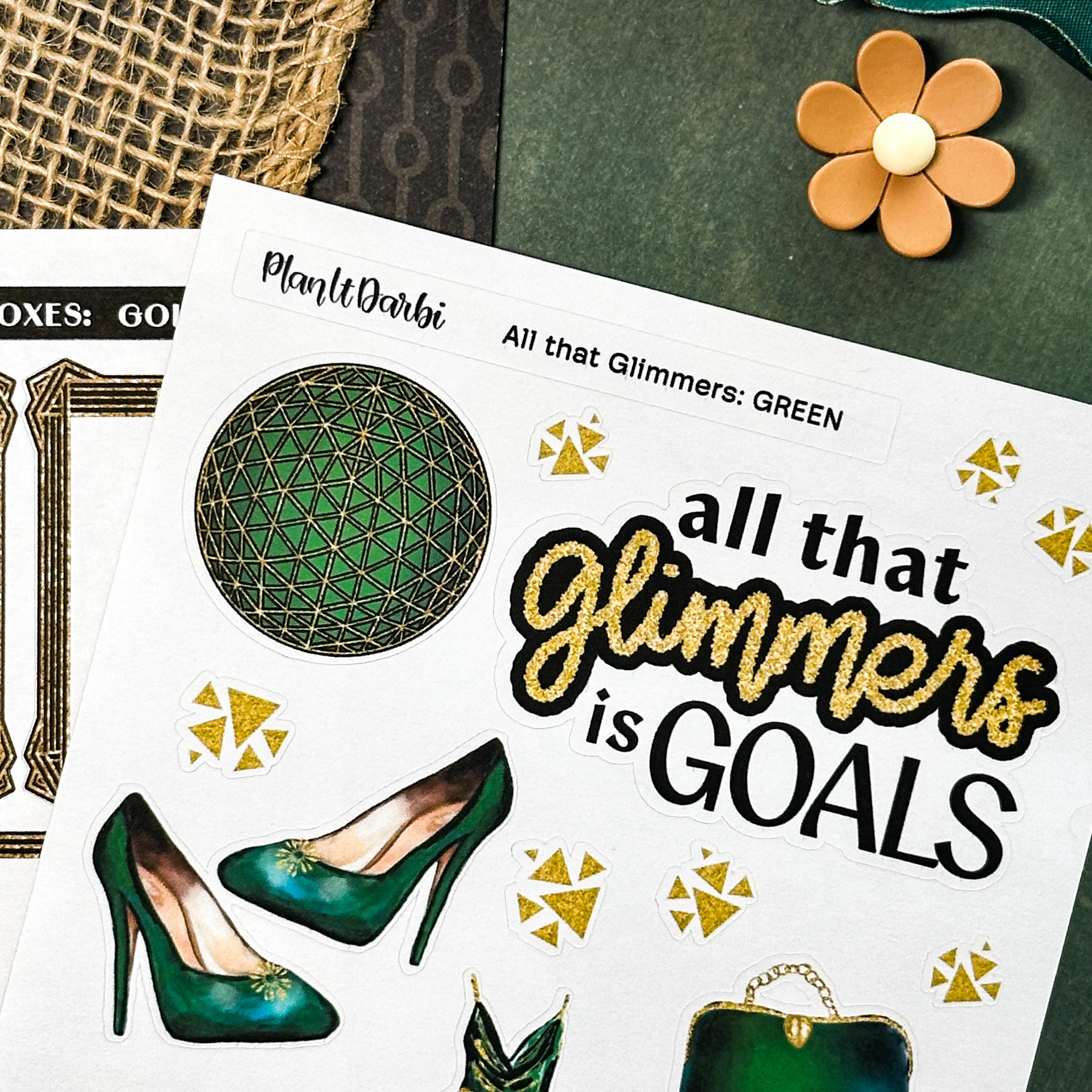 Printable Planner Stickers: New Year's, Set of 2, All That Glimmers ...