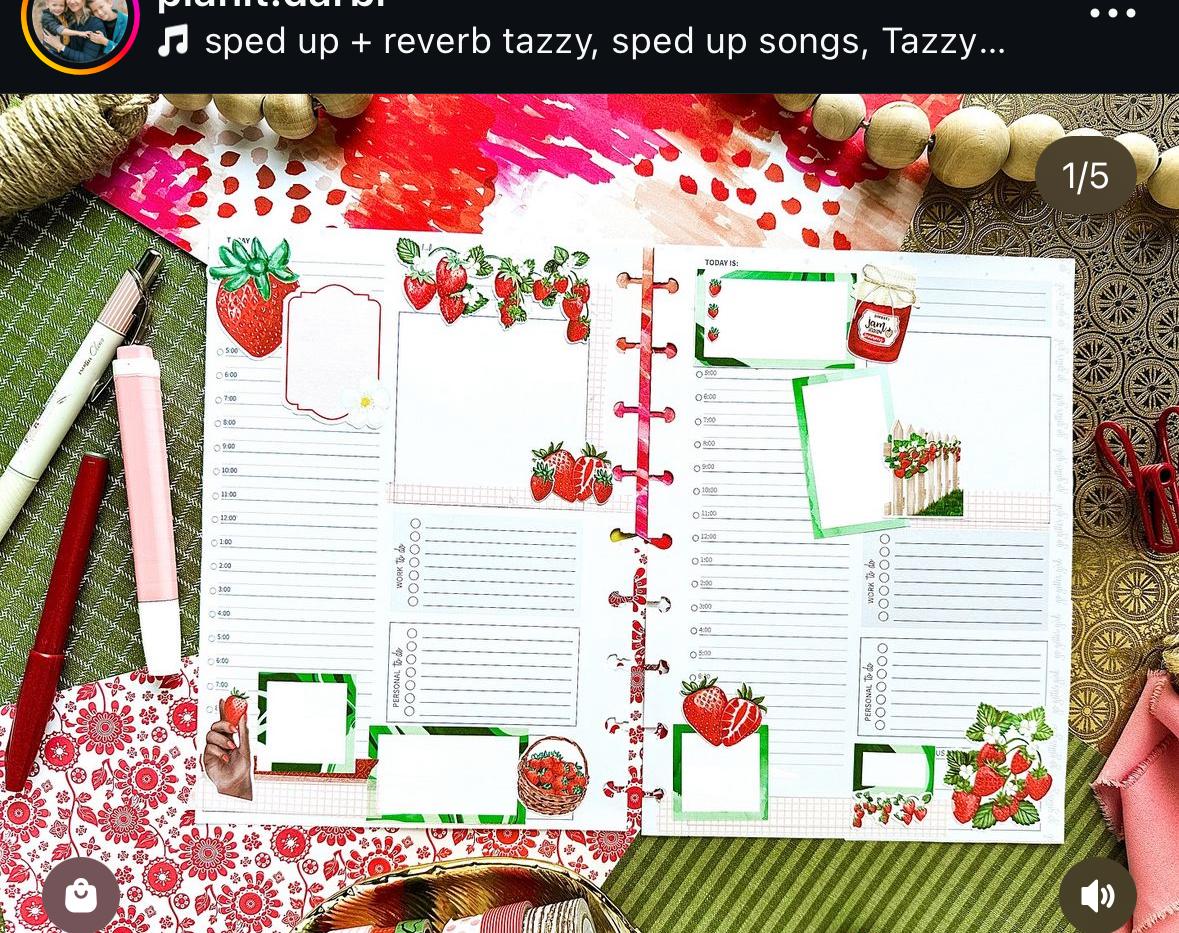Printable Planner Stickers: STRAWBERRY BLISS- Set of 2, Summer Cottage ...
