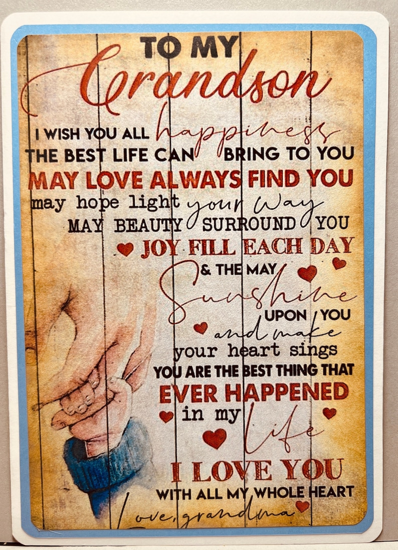 Grandson, Handmade Card, Heartfelt, Loving, Encouraging, 5x7 - Etsy