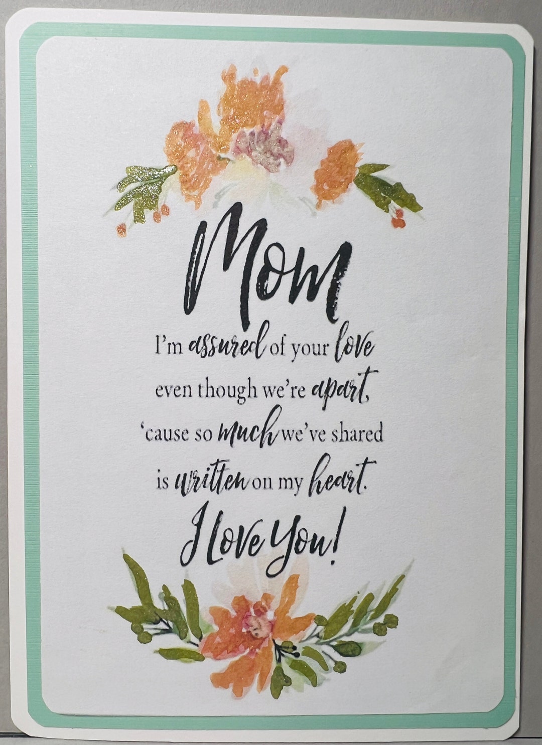Mom, Handmade Card, Beautiful, Thoughtful, Loving, 5X7 - Etsy