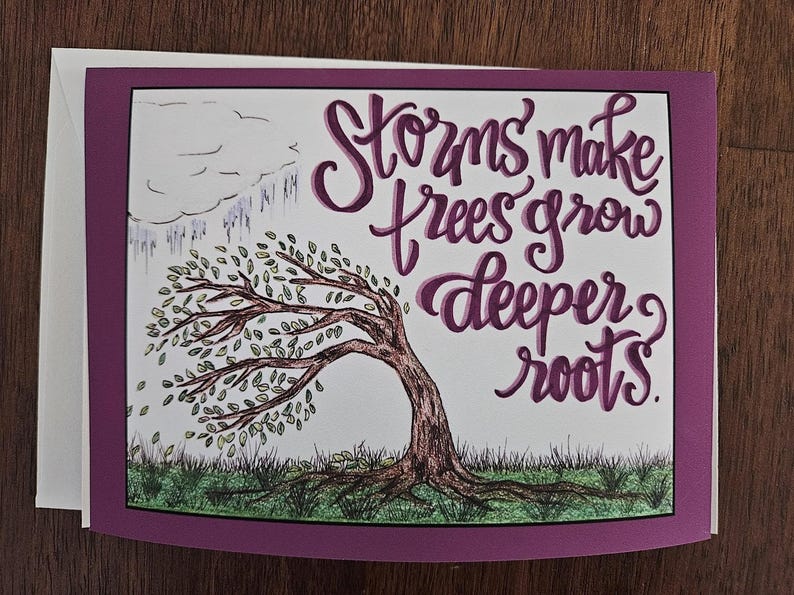 Notecard - "storms" Hand-lettered Quote - Etsy